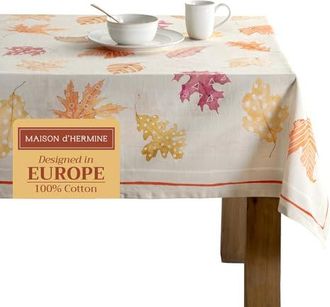 Maison d'Hermine Colors of Autumn Nappe 100% Coton pour Cuisine, d&icirc;ner, Plateau de Table, d&eacute;coration de f&ecirc;te, Mariage, f&ecirc;te m&egrave;res, Thanksgiving, No&euml;l (Rectangle, 160cm