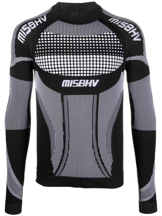 Misbhv Langarmshirt mit grafischem Print - Schwarz