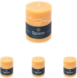 Spaas Rustikale Stumpenkerze 80/110 mm 65St. - sandfarben (Packung mit 4)