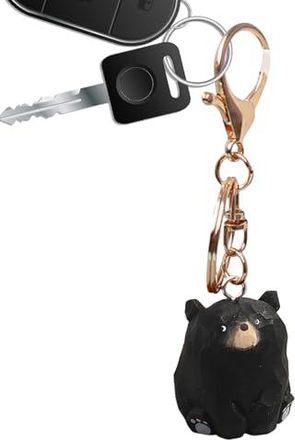 Generic Porte-cl&eacute;s en bois sculpt&eacute; ours - Pendentif ours pour sac &agrave; dos ornement, ours en bois sculpt&eacute; &agrave; la main | Figurine dours faite &agrave; la main | Accessoire