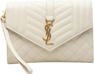 Saint Laurent Pre-owned Vintage Quilted Clutch - Femme - Pre-owned - Blanc - Taille: ONE Size