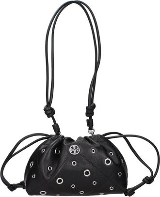 Tory Burch Charlie Quilted Drawstring Schultertasche - - Bags - Damen - Schwarzk - ONE SIZE