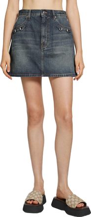 Gucci Horsebit Denim Mini Skirt
