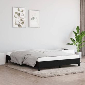 vidaXL Bettgestell ohne Matratze Schwarz 140x200 cm Stoff Vidaxl
