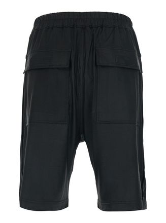 Rick Owens Mens Shorts Black Tech Fabric Acetate