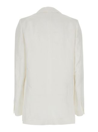Semicouture Womens Blazer Viscose-Linen White Blazers Jacket