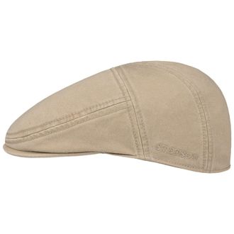 Stetson Paradise Cotton Schirmm&uuml;tze Herren | Flatcap mit UV-Schutz 40+ | Herrenm&uuml;tze aus Baumwolle | Flat Cap Gr&ouml;&szlig;en S-XXL | Schieberm&uuml;tze Sommer/Winter, beig