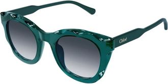 Chlo&eacute; Femme, Accessoires, Vert, Taille: 50 MM Lunettes de soleil rondes