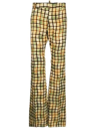 Dsquared2 pantalon en coton &agrave; carreaux - Jaune