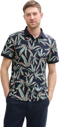 Tom Tailor T-Shirt mit Muster, Mint Tonal Leaf Design, XL