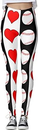Generic Legging de sport 2026 pour femme - Taille haute - Imprim&eacute; baseball - Contr&ocirc;le du yoga - Sport, blanc, XXL