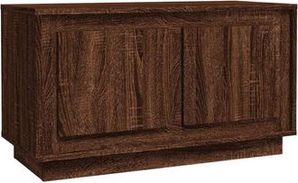 Les Tendances Meuble TV ch&ecirc;ne marron 80x35x45 bois ding&eacute;nierie