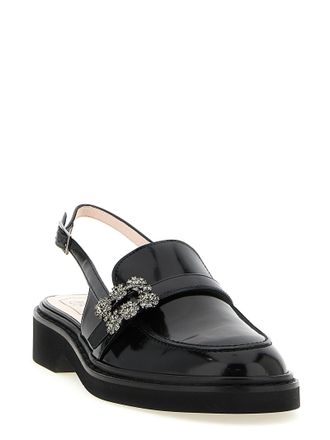 Roger Vivier Womens Black Calfskin Moccassin Shoe