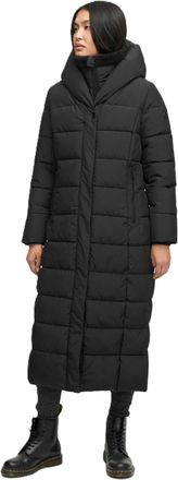 Marikoo Damen Wintermantel (S-5XL) - winddicht, gesteppt, Kapuze, abnehmbarer Teddykragen - N088 - Schwarz Gr&ouml;&szlig;e XXL - Gr.XXL
