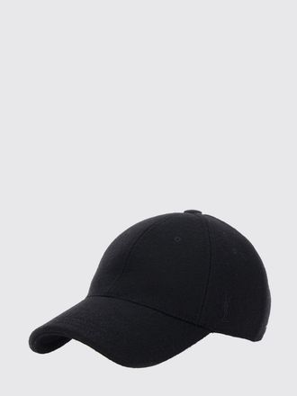 Saint Laurent Klassische schwarze Baseballkappe aus reiner Wolle mit minimalistischem Design