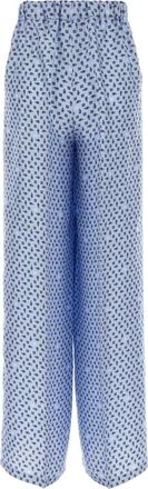 Max Mara Azzurro Exterior: Silk Pantaloni Trousers