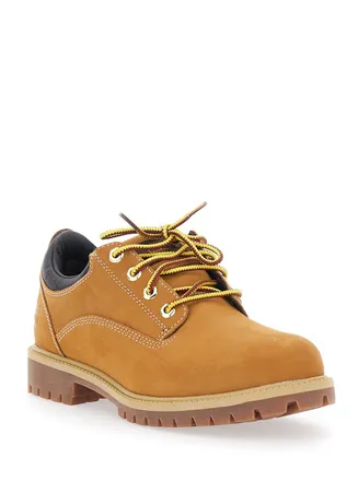 Timberland Mens Lace-Up Ankle Boots Beige Leather Shoes Flat