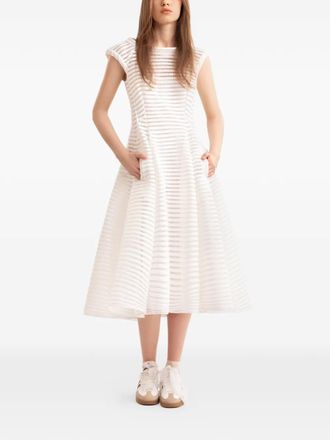 Gemy Maalouf striped midi dress - Blanc