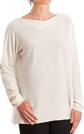 DALLE PIANE CASHMERE Maxi Pull 100% Cachemire, Made in Italy - Femme, Couleur: Cr&egrave;me, Taille Unique