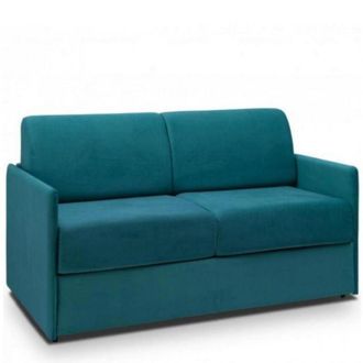 Inside75 Inside75 - Canap&eacute; convertible express colosse matelas &eacute;paisseur 22cm &agrave; m&eacute;moire de forme couchage 140 cm velours bleu paon
