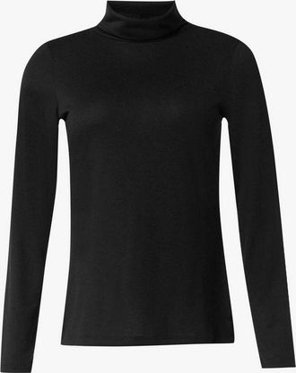 Comma Longsleeve Business mit gesticktem Logo und Turtleneck