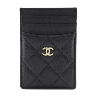 Chanel Pre-owned Matelasse Caviar Card Case - Femme - Pre-owned - Noir - Taille: ONE Size