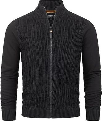 Indicode Hommes INCason Cardigan | Gilet à col Montant Black L