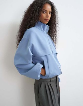 Topshop Veste densemble &agrave; col chemin&eacute;e - Bleu