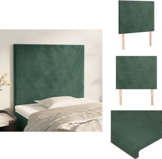 vidaXL Kopfteile 2 Stk. Dunkelgrün 100x5x78/88 cm Samt - Bettkopfteile - Kopfteil - Samtbett - Dunkelgrünes Bett - Wohnaccessoires