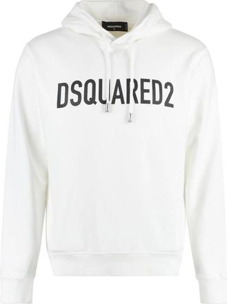 Dsquared2 Homme, Sweatshirts et sweats &agrave; capuche, Blanc, Taille: S Cotton Sweat &agrave; capuche