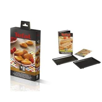 T-fal Snack Collection Teller mit Antihaftbeschichtung Mini Madeleine, Teller Schwarz & XA8003 Snack Collection Platte Grill/Panini, Nummer 3, Maße der Plat