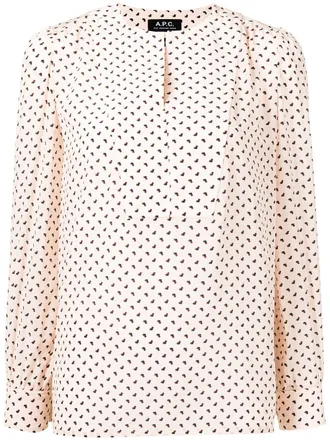 A.P.C. chemise imprim&eacute;e en soie - Rose