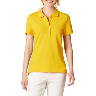 Amazon Essentials Damen Kurz&auml;rmeliges Poloshirt (Erh&auml;ltlich In &Uuml;bergr&ouml;&szlig;e), Goldgelb, XL