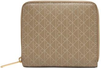 Calvin Klein Geldb&ouml;rse Emblem Aop Square Zip Around LV04F1089G Beige