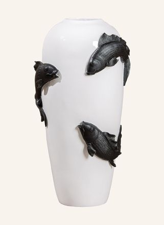 Gilde Bodenvase Koi weiss