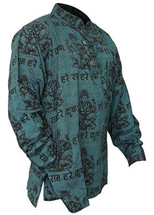 Shopoholic Fashion Homme L&eacute;ger Festive Hippie Chemise - Turquoise, X-Large