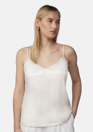 Comma Blusentop Bluse Festives Top mit Pailletten