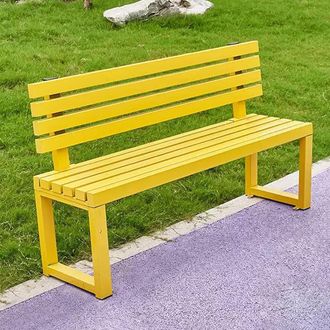 Generic Gartenbank mit Lehne Parkbank Massivholzbank Terrassenbänke, Wasserdichtes Metall Wetterfest Robust Stabil Langlebig Gartenmöbel, für Garten Veran(Siz