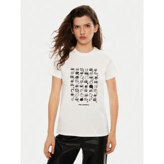 Karl Lagerfeld T-Shirt A1W17124 Wei&szlig; Regular Fit