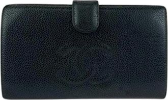 Chanel Pre-owned Portefeuille Long en Cuir - Femme - Pre-owned - Noir - Taille: ONE Size