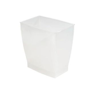 InterDesign iDesign Papierkorb, rechteckiger Abfalleimer mit 11 L Fassungsverm&ouml;gen f&uuml;r Bad und B&uuml;ro, schlichter Kosmetikeimer ohne Deckel aus Kunststoff, wei&szlig;