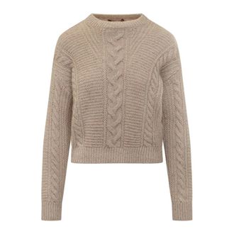 Max Mara Femme, Pulls, Beige, Taille: 42 FR Pull Court Boxy