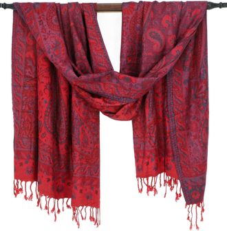 Guru Shop Indischer Schal, Stola mit Paisley Muster, Schultertuch - Motiv 16, Herren/Damen, Synthetisch