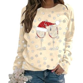 Generic Sweatshirt élégant sans Capuche pour Femmes col Rond et Manches Longues Pull Sportif Doux et décontracté Tendance Streetwear Coupe Confortable et Poly