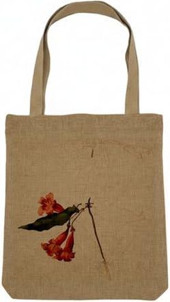 Fabulous Sac Shopping Tote Bag Aspect Lin - Fleurs Rouge Aquarelle Dessin Peinture - Sac de Courses Toile Epaisse 360g Beige Naturel Cabas Port&eacute; Epaule Solide 