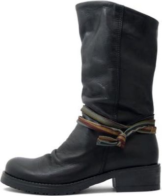 OSVALDO PERICOLI Bottines souples pour femme en cuir noir, talon bas, ARRNE, Noir, 40 EU