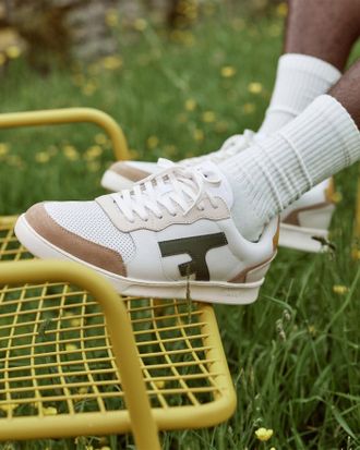 Faguo Baskets blanc et beige cuir