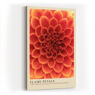 Paul Sinus Art Paul Sinus Wandbild 80x120cm Flame Petals Leuchtend orange Blüte in perfekter Makroaufnahme von oben