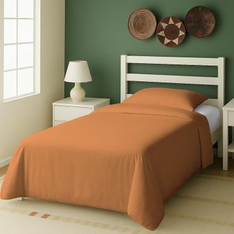 Pizuna 400 Fadenzahl aus Baumwolle Bettw&auml;sche Aprikosenorange, 100% Langstaple Baumwolle Bettbezug und Kissenbezug, 100% Baumwolle Mako Satin 2-Teilig Bettw&auml;