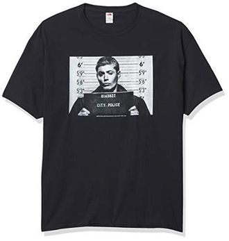 SuperNatural Mens Dean Mugshot T-Shirt, Black, Medium US